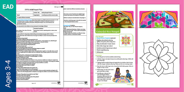 Rangoli Activities for Ages 0-5 - Twinkl