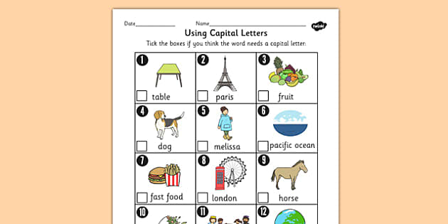 Encouraging Your Child to Use Capital Letters for Names and the Personal