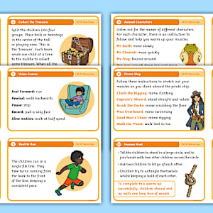 30 Fun Warm Up Ideas Games For Kids Pe Cards