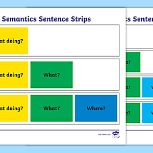 Colorful Semantics Sentence Strips Worksheet