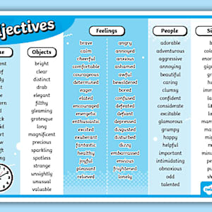 List of adjectives | Word mat | Easy to print