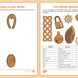 Design a Love Spoon Worksheet - Welsh Love Spoon Craft