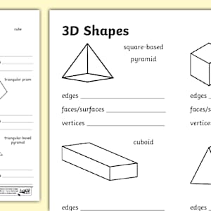 Properties of 3D Shapes Worksheet | Grade 1 Maths Resource