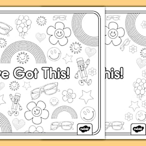 Let's Doodle! Test-Taking Encouragement Coloring Sheets