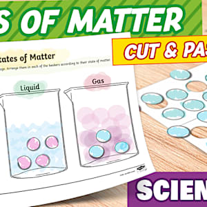 Second Grade States of Matter Cut and Paste Worksheet