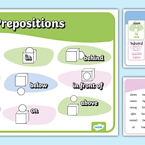 Prepositions List and Word Mat - Primary Resource