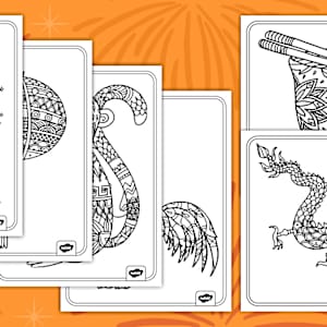 Chinese New Year Mindfulness Coloring Worksheet | Twinkl