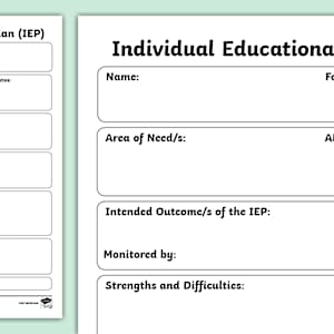 Individual Education Plan Template | SEN Teaching Resources