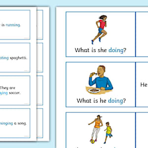 ELL Present Progressive Matching Cards Game - Twinkl