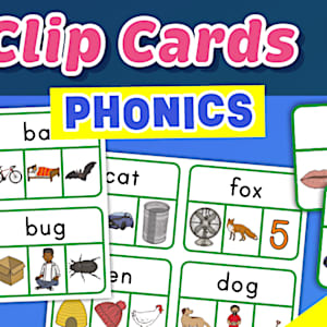 CVC Clip Cards for K-1st Grade (teacher made) - Twinkl