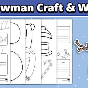 My Snowman Craft and Write Activity for K-2nd Grade