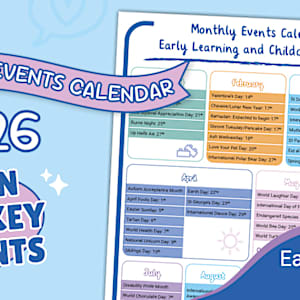 Monthly Events Calendar Early Learning and Childcare 2026