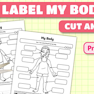 I Can Label My Body Cut and Paste Worksheet