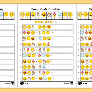 😊 Emoji Code-Breaking Maths Worksheets | KS2 | Twinkl