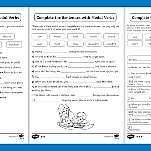 Complete the Sentences | Modal Verbs Exercises