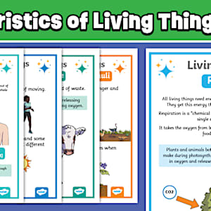 Characteristics of Living Things Posters