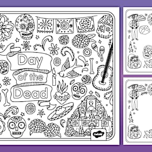 Cute Day of the Dead Coloring Pages | Twinkl USA
