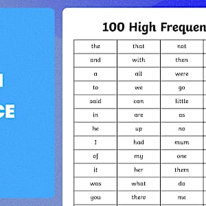 High Frequency Words Sheet - Primary Resources