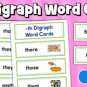 th- Digraph Word Cards