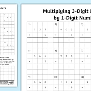 👉 Multiplying 3-Digit Numbers by 1-Digit Numbers Worksheet