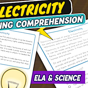 Second Grade Electricity Reading Passage Comprehension