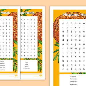 Hispanic Heritage Month Word Search | Printable - Twinkl