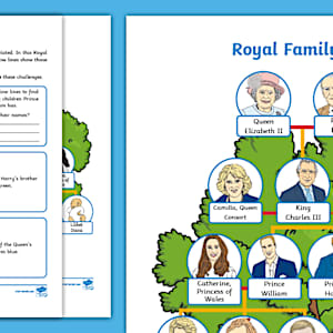 Royal wedding activity sheet | Monarchy family tree | Twinkl