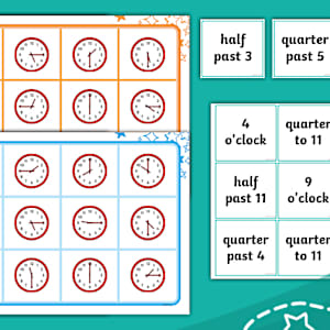 👉 Mixed Time Bingo Game (Ages 5 - 7)