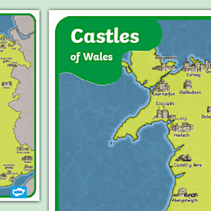 Castles of Wales Map | Welsh Landmarks - Twinkl