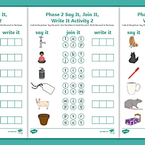 Phase 2 Say It, Join It, Write It Activity 2 - Twinkl