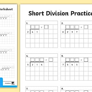 👉 Year 5 Maths Division - Short Division Interactive PDF
