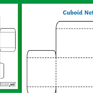 3D Cuboid Net Pattern | Cube Template Printable
