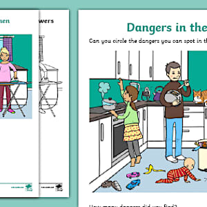 Kitchen Safety Worksheets | Kindergarten Resource | Twinkl