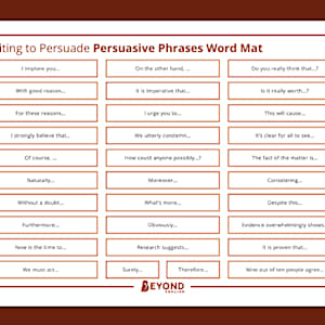 Persuasive Writing Words – Vocabulary for Strong Arguments