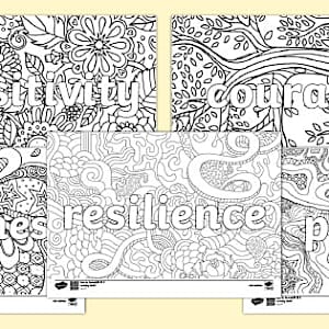 Printable Mindfulness Mental Health Colouring Pages