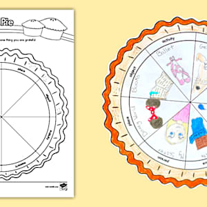 My Gratitude Pie Worksheet