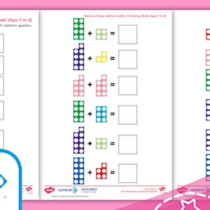 👉 Download These Numicon Shape Addition to 20 Worksheets Now!