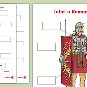 Label a Roman Soldier Worksheet