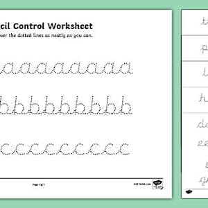 Handwriting Worksheets - Alphabet Pencil Control