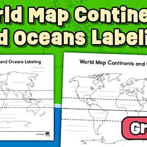 Continents and Oceans Blank Map for Kids | Twinkl USA