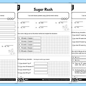 Short Division - Year 3 Bus Stop Division Worksheet Pack