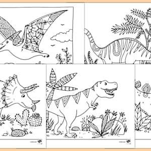 5 Gorgeous Dinosaur Colouring Pictures | Mindfulness