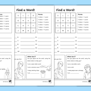 'Find-a-Word' Printable Activity for Kids | Year 3-6