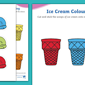 Ice Cream Colour Matching Activity Cut-Outs