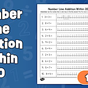 First Grade Number Line Addition Within 20