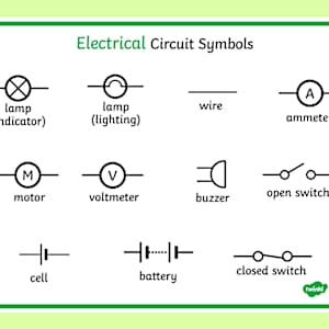 Electricity Circuit Symbols Word Mat - KS2 - Twinkl
