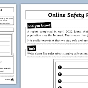 Printable Internet Safety Worksheets PDF | Twinkl USA
