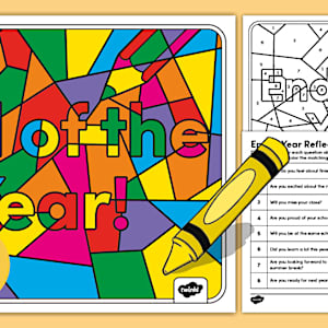 End of Year Reflection Coloring Sheet for Special Education