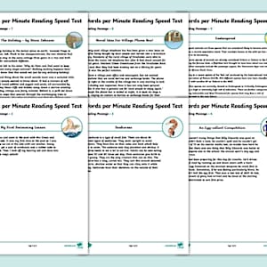 Reading Speed Test KS2 Resources for Students