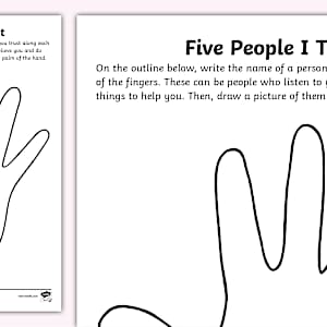 Five People I Trust Activity Sheet, SEMH, SENCO